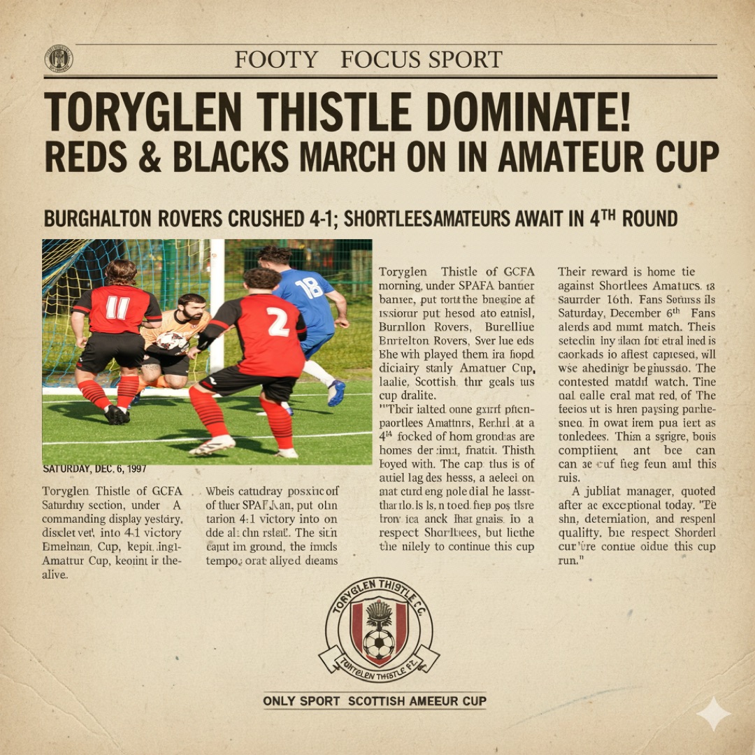 THISTLE RAMPAGE! Toryglen Storm Past Rovers in Scottish Cup Thriller ...